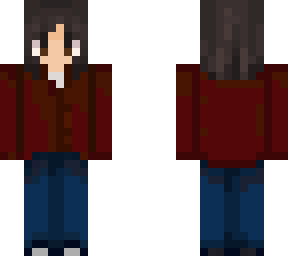 Girl in red cardigan | Minecraft Skin