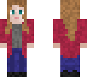 Red Cardigan Girl | Minecraft Skin