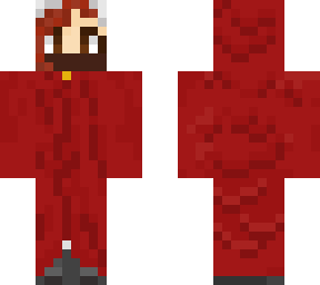 Jane in closed red Christmas cloak | Minecraft Skin