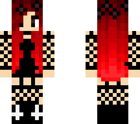 anime girl goth red dark goth black | Minecraft Skins