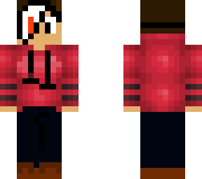 Red hoodie broken dream mask | Minecraft Skin