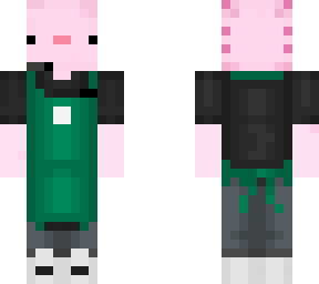 Starbucks barista axolotl | Minecraft Skin