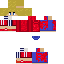 blonde male red and blue tracksuit | Minecraft Skin