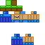 Cartoon steve holding block | Minecraft Skin