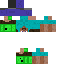 upside-down Steve holding slime | Minecraft Skin