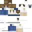 brown hair white shirt blue bow | Minecraft Skin