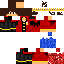 Cool guy with crown and fire and blue fire hands | Minecraft Skin