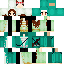 Chechen Hijabi in cyan traditional dress orange eyes | Minecraft Skin